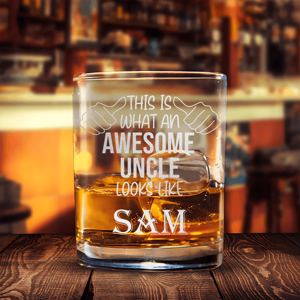Awesome Uncle Looks Like Whiskey Glass - Groovy Guy Gifts