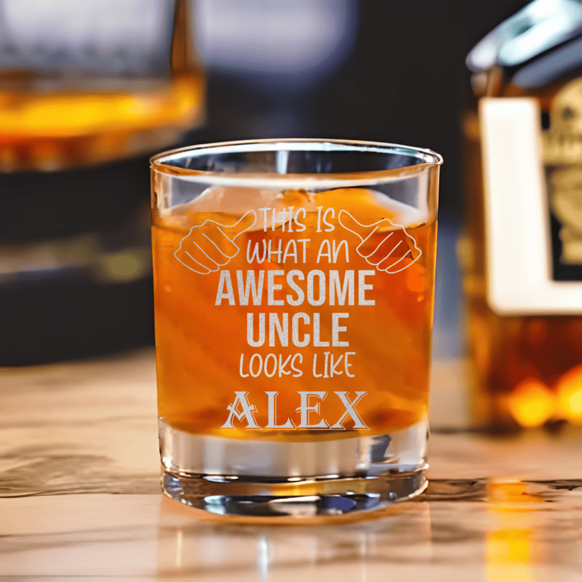 Awesome Uncle Looks Like Whiskey Glass - Groovy Guy Gifts