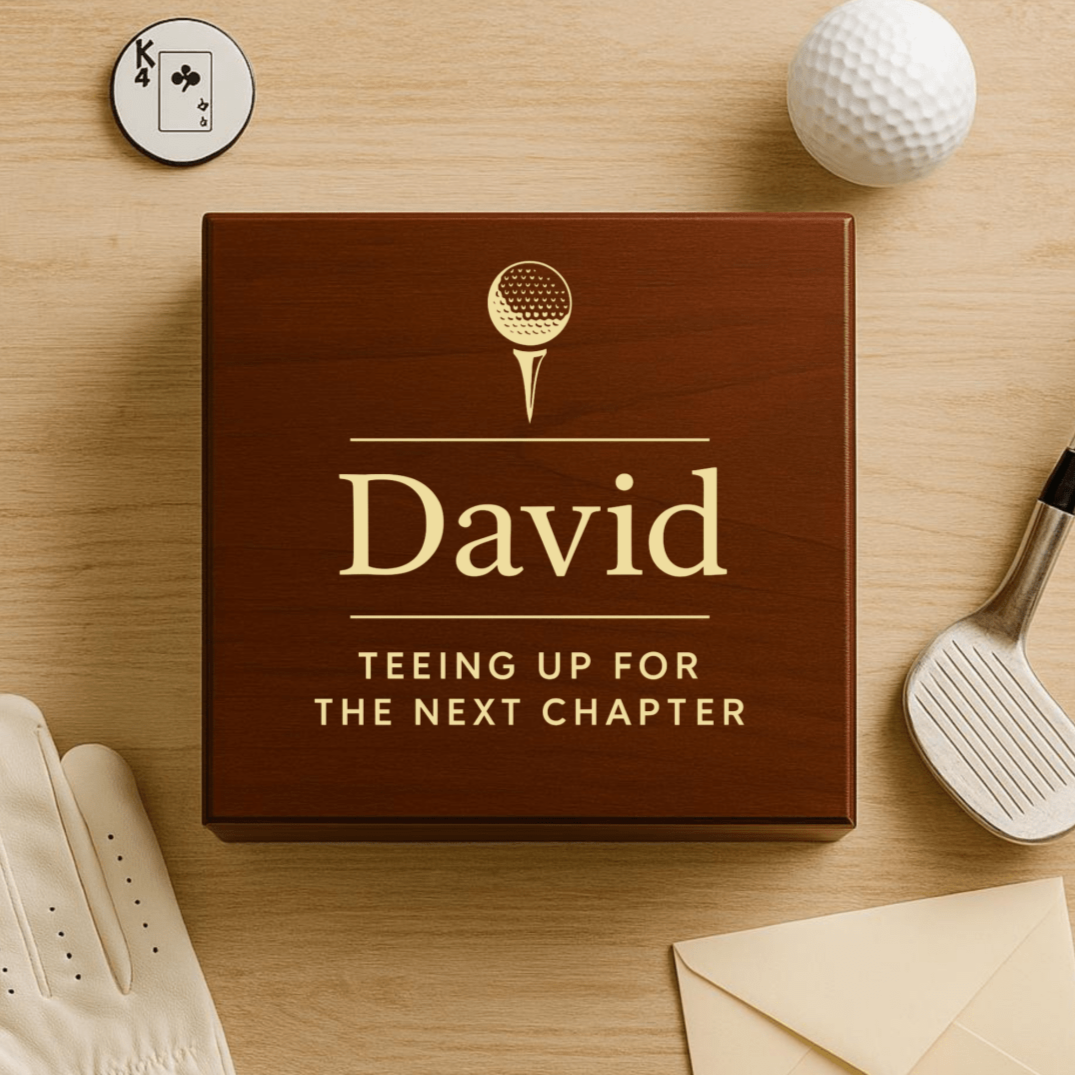 Personalized Golf Retirement Keepsake Gift Box - Groovy Guy Gifts