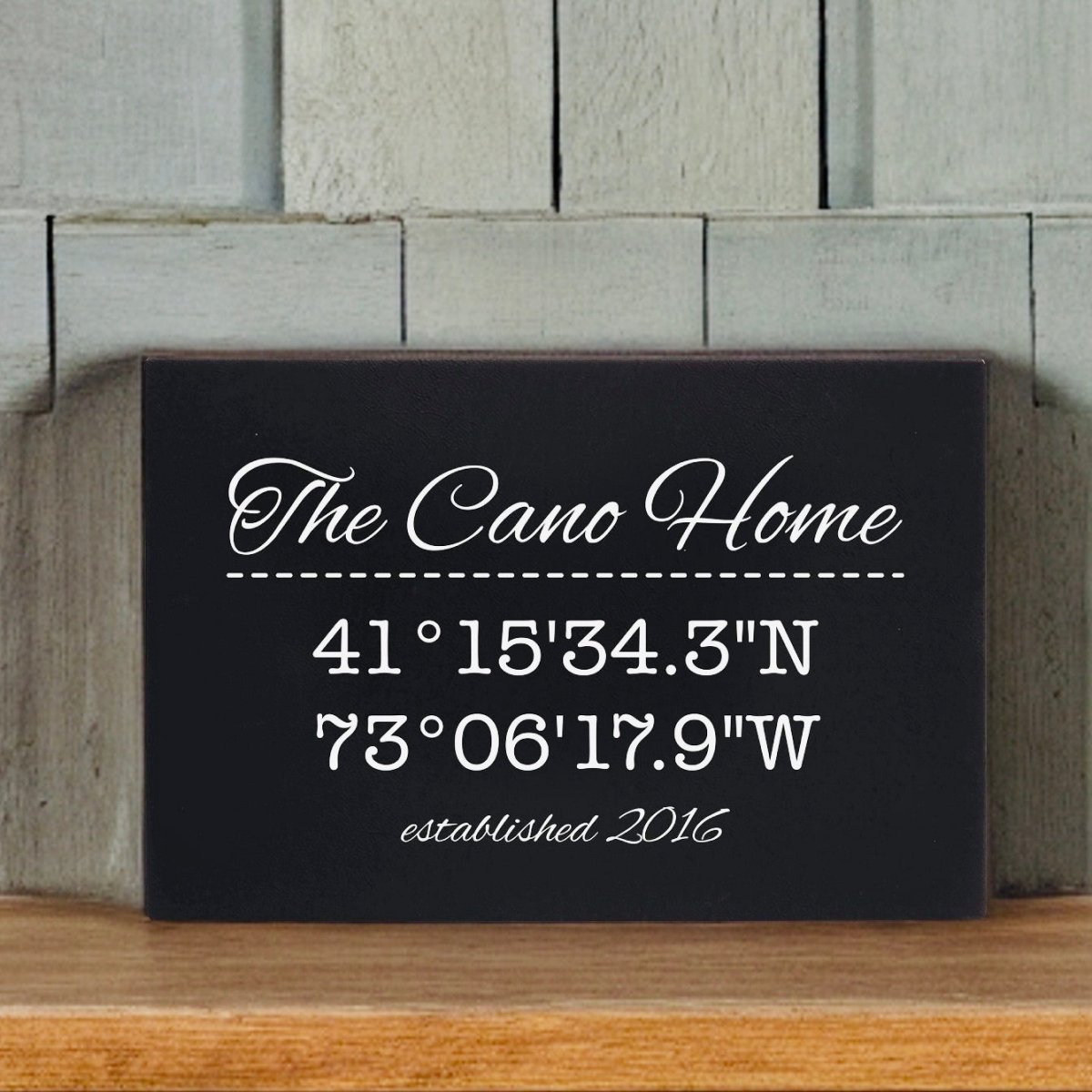 Custom Home Sign with Name & Coordinates - Personalized Home Decor ...