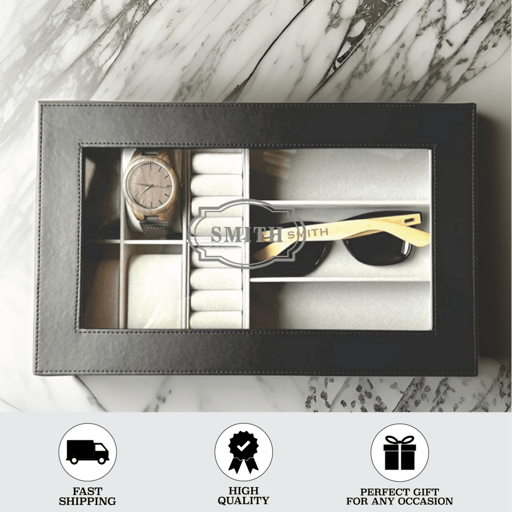 Custom Men's Organizer Box Personalized Gift for Him - Groovy Guy Gifts