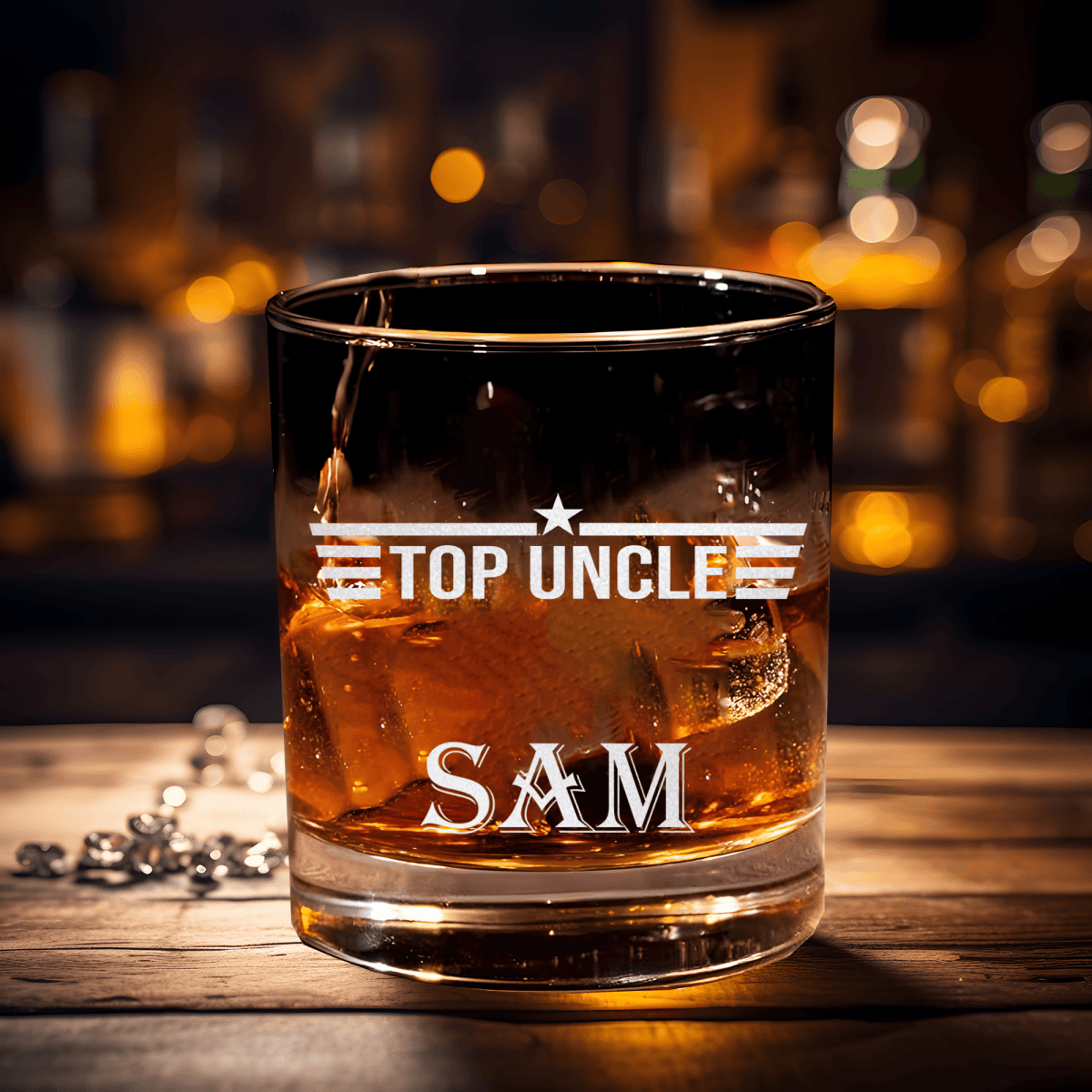 Top Uncle Whiskey Glass - Groovy Guy Gifts