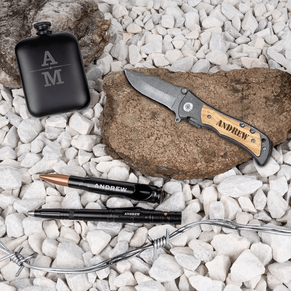 Bullet Proof Adventure Gift Box Set: Bottle Opener, Outdoor Blade ...