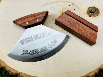 Alaskan Ulu Knife & Stand - Groovy Guy Gifts