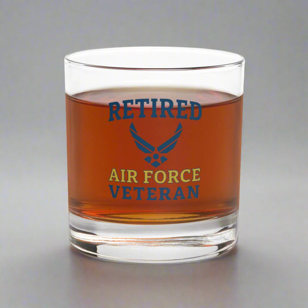 Retired Air Force Rocks glass - Groovy Guy Gifts