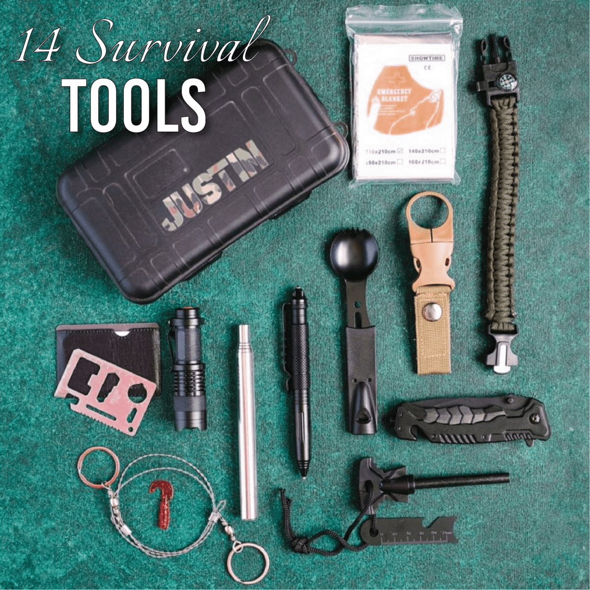 Personalized Survival Kit for Men | 14 Tactical Tools in Custom Case ...
