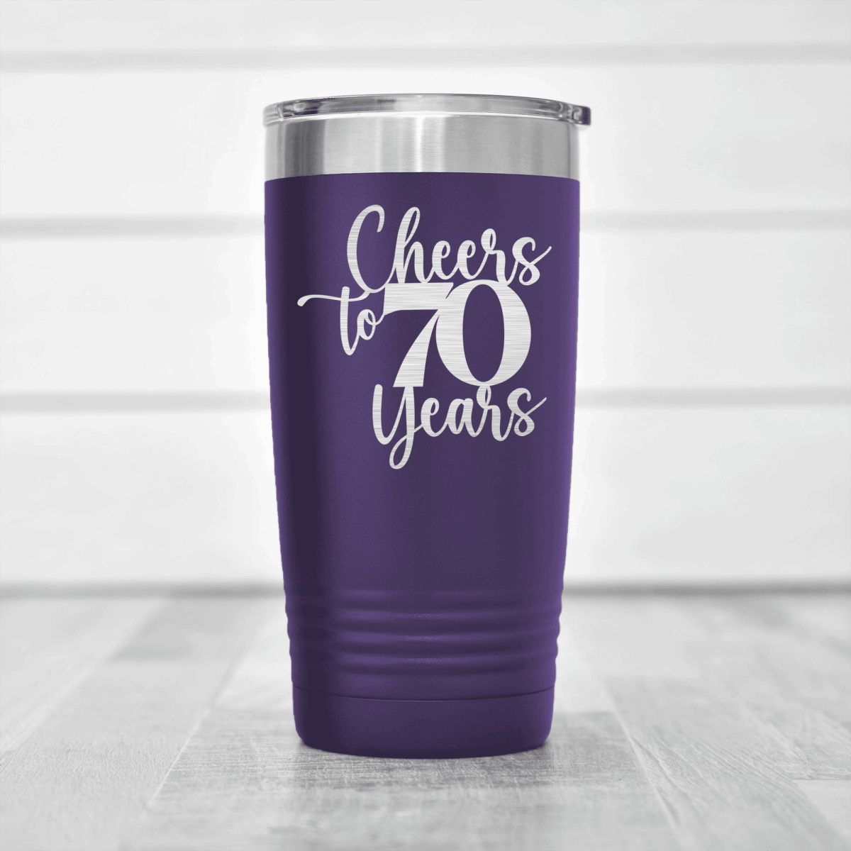 Birthday Tumbler With Cheers To Seventy Years Design - Groovy Guy Gifts