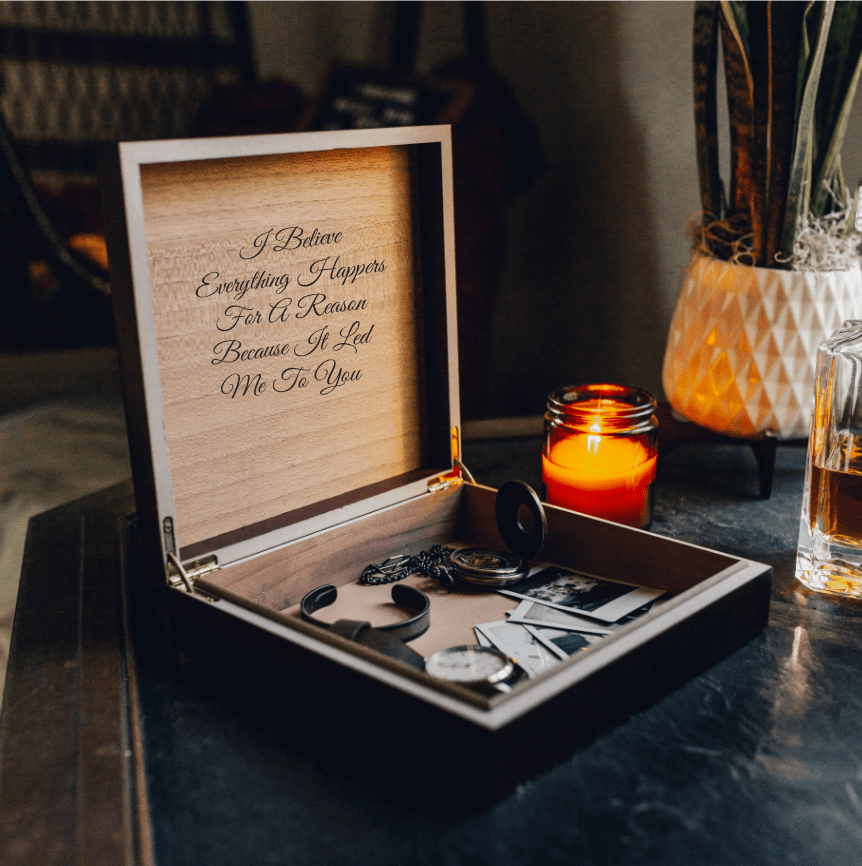 Personalized Men's Wooden Keepsake Box - Custom Gift for Him - Groovy ...