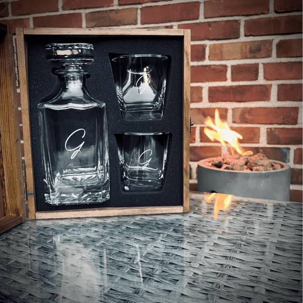 Personalized Decanter Box Set - Groovy Guy Gifts