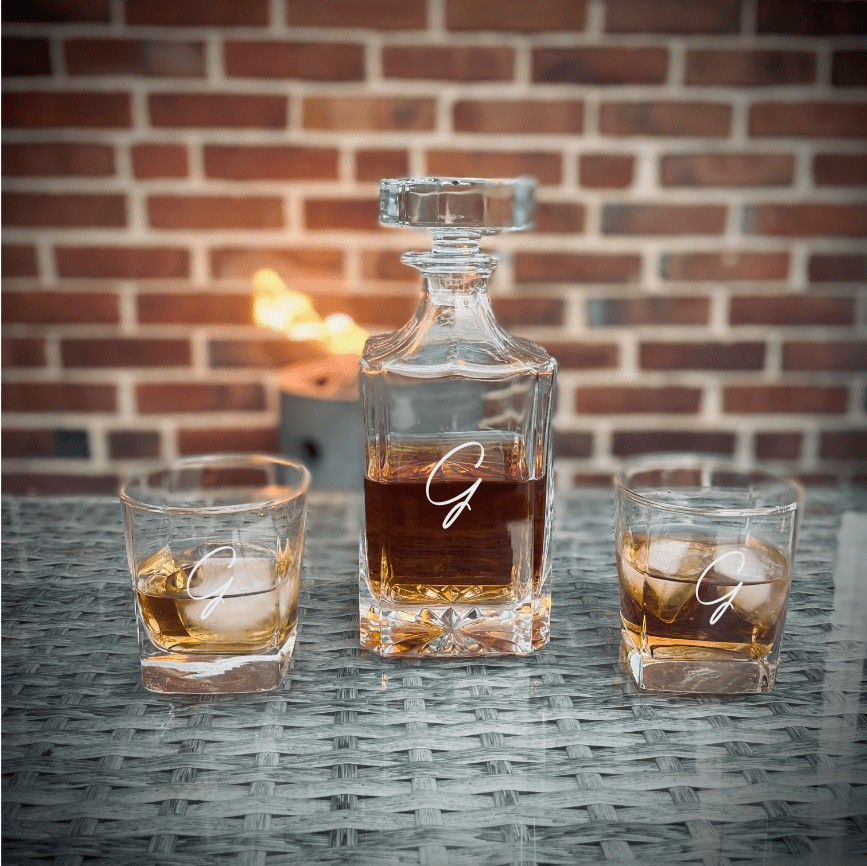 Personalized Decanter Set with Box – Custom Whiskey Gift - Groovy Guy Gifts