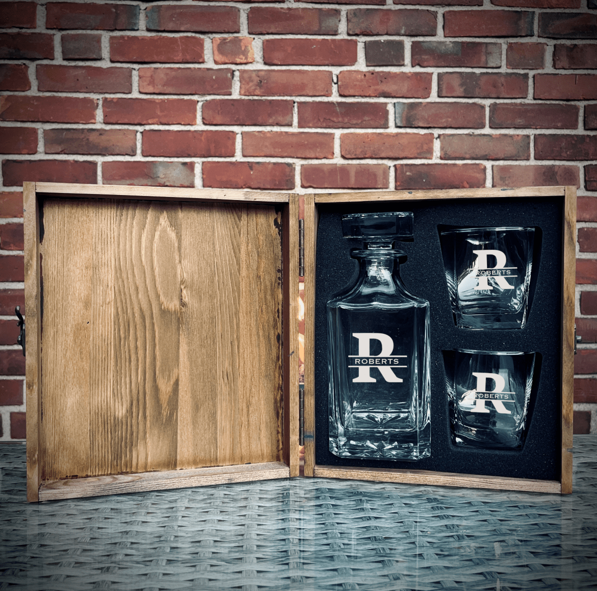 Custom Personalized Decanter Set with Box - Groovy Guy Gifts