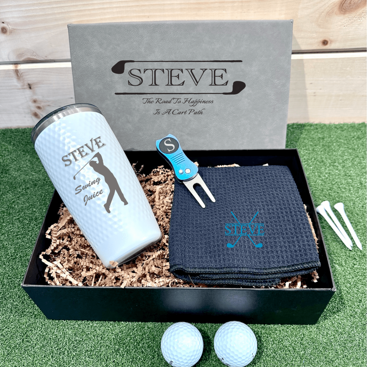 Retirement Golf Gift Set - Personalized Tumbler, Towel, and Divot Tool ...