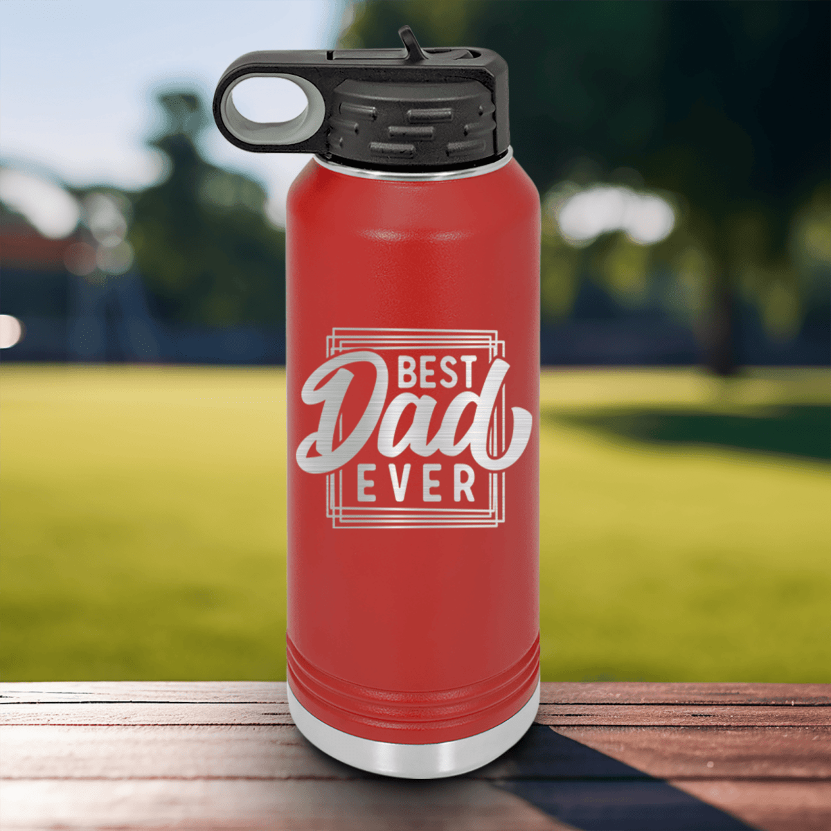 Fathers Day Water Bottle With The Best Dad Design - Groovy Guy Gifts