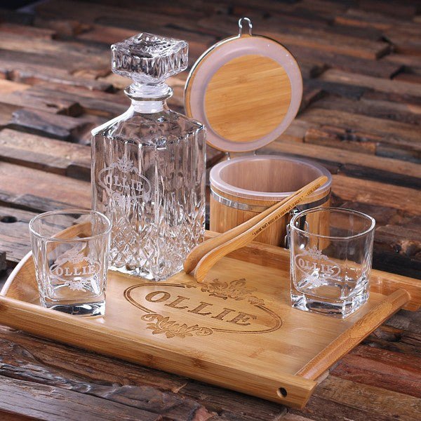 Personalized Whiskey Decanter Bar Set - Groovy Guy Gifts