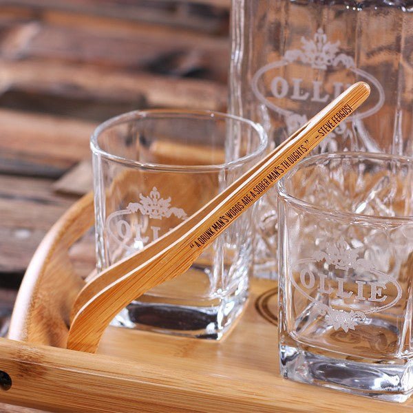 Personalized Whiskey Decanter Bar Set - Groovy Guy Gifts