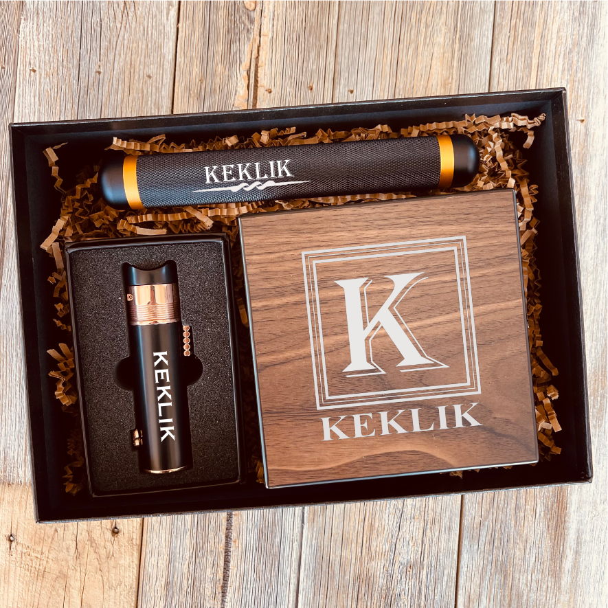 Personalized Cigar Gift Box Set with Custom Engraved Ashtray, Cigar ...