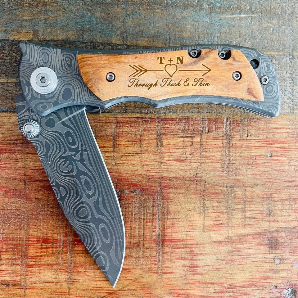 Personalized Anniversary Gift for Men - Custom Knife - Groovy Guy Gifts