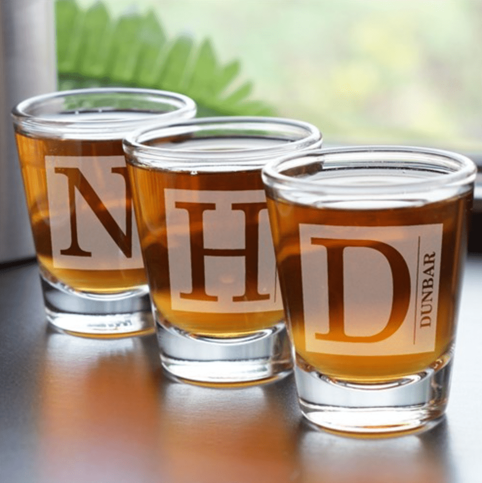 60 Custom Engraved Shot Glasses Gifts - Groovy Guy Gifts