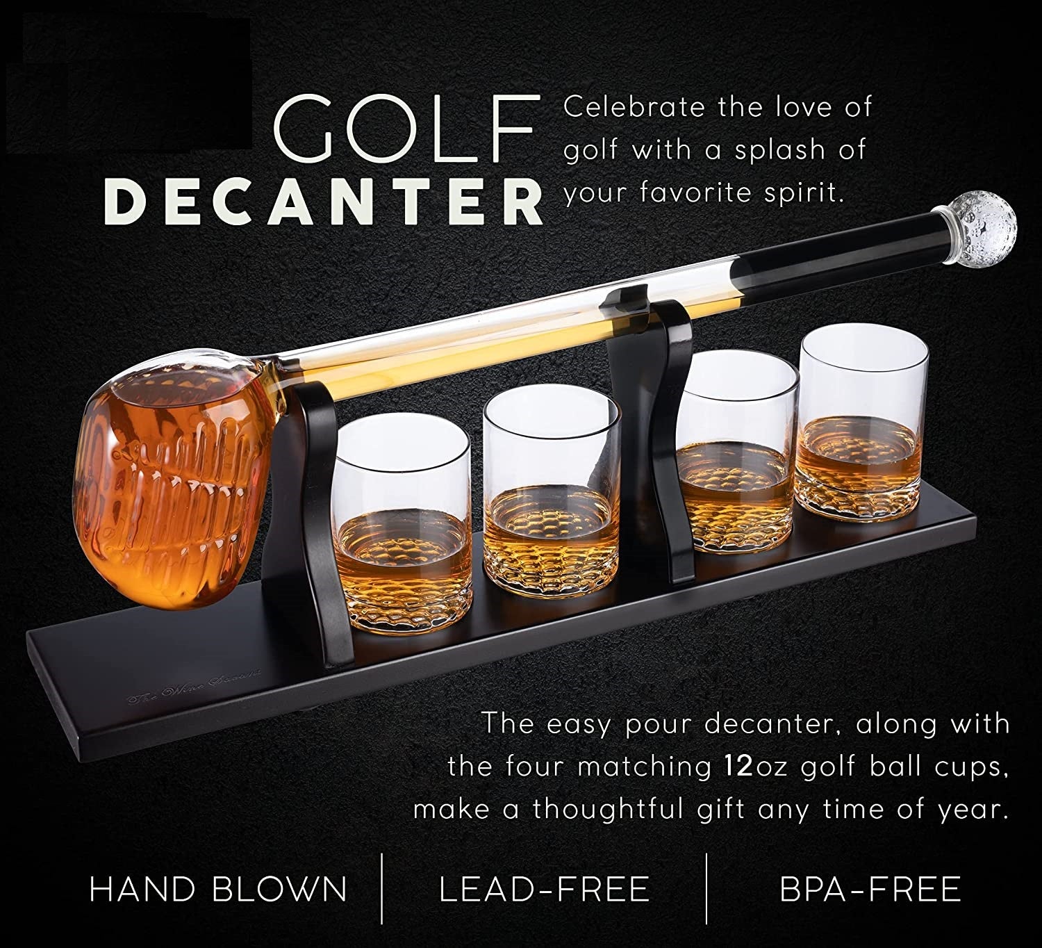 Golf Whiskey Decanter Set – Unique Golf Gift for Whiskey Lovers ...