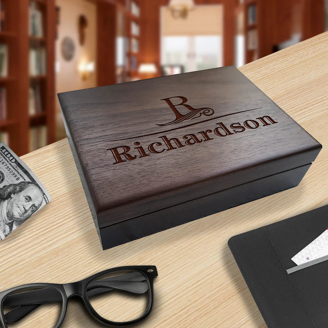 Personalized Walnut Gift Box - Groovy Guy Gifts